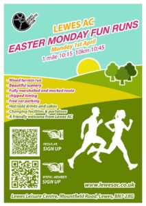 LAC - Easter Fun Run Poster 2024 - Lewes Athletic Club